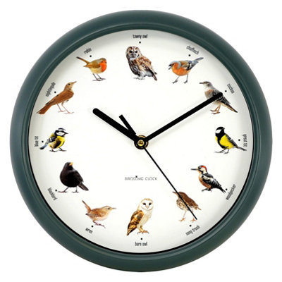 GEEZY Chiming Bird Wall Clock Cuckoo Hanging Talking Singing Clock 12 ...