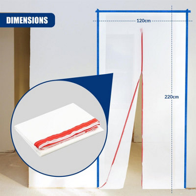 GEEZY Door Dust Sheet Cover with Zip Temporary Plastic Barrier for ...