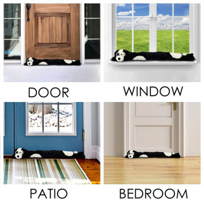 GEEZY Draught Excluder Draft Door Stopper Black Dog Design Novelty ...