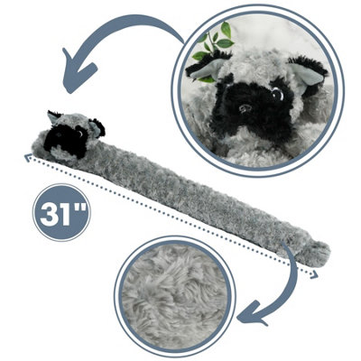 GEEZY Draught Excluder Draft Door Stopper Novelty Fabric Fleece Grey ...