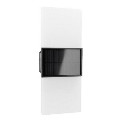 GEEZY Dual White Outdoor Wall Light LED Garden Fence Lights Solar ...