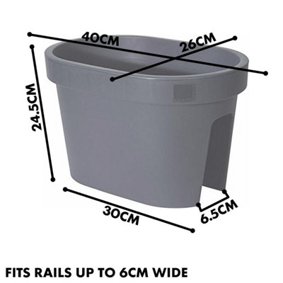 GEEZY Garden Flower Bridge Hanging Planter Plant Pot Fence Railing ...