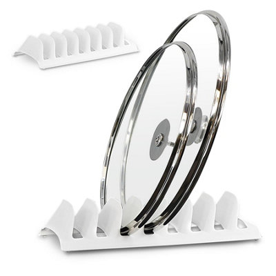 GEEZY Kitchen Cupboard Storage Rack Upright Pan Pot Lid Holder for ...