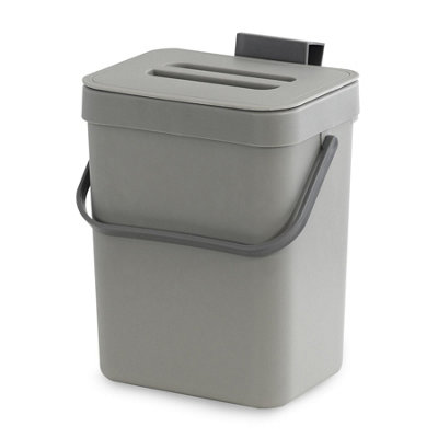GEEZY Kitchen Wall Mounted Waste Bin with Lid Cabinet Hanging 3L Trash ...