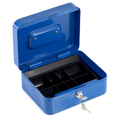GEEZY Metal Cash Box 2 Keys Lockable Secure Petty Money Coin Tin Safe ...