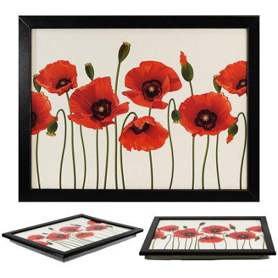 GEEZY Poppies Lap Tray Cushioned Bean Bang Padded Laptop TV Dinner Bed Tray
