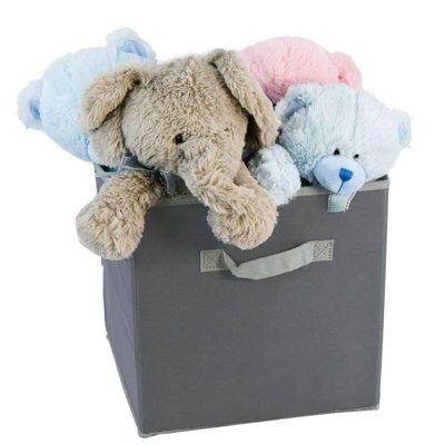 GEEZY Set of 6 Collapsible Foldable Storage Boxes Square Canvas Fabric ...