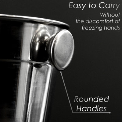 GEEZY Stainless Steel Mini Ice Bucket Kitchen Bar Ice Cube Serving ...