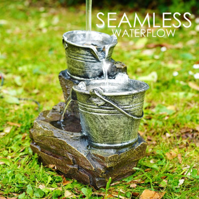 GEEZY Tap Water Feature Outdoor Indoor LED Fountain Waterfall Garden Decor