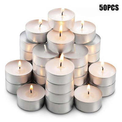 GEEZY Tea Lights Candles Unscented Nightlight 4 Hour Burn Tealight Pack ...
