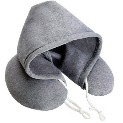 GEEZY Travel Neck Pillow Hooded Travel Neck Rest Flight Comfortable ...