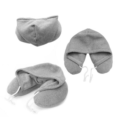 GEEZY Travel Neck Pillow Hooded Travel Neck Rest Flight Comfortable ...