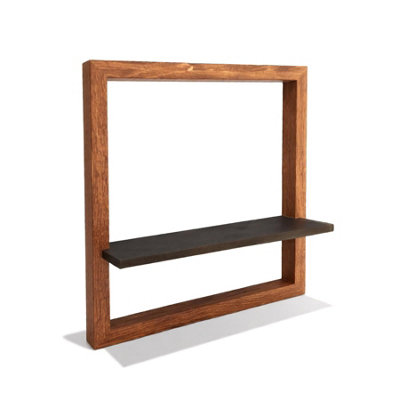 GEEZY Wall Mounted Square Floating Shelf 3D Box Wood Picture Ledge ...