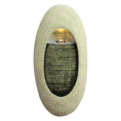 GEEZY Wall Water Feature Outdoor Indoor LED Fountain Waterfall Garden Decor