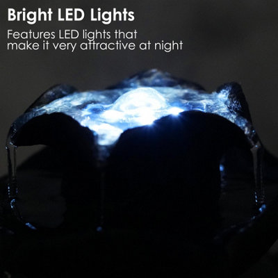 GEEZY Waterfall Water Feature Indoor Tabletop LED Fountain Waterfall ...