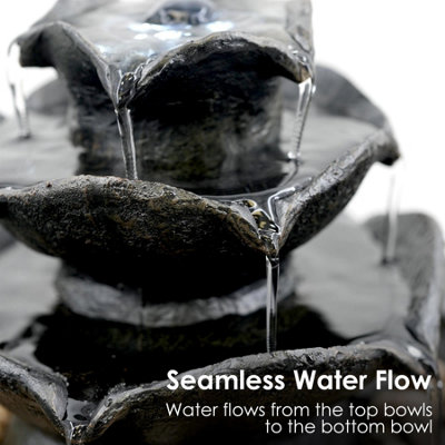 GEEZY Waterfall Water Feature Indoor Tabletop LED Fountain Waterfall ...