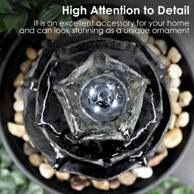 GEEZY Waterfall Water Feature Indoor Tabletop LED Fountain Waterfall ...