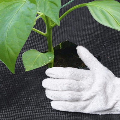 GEEZY Weed Control Membrane Fabric Black 1 x 10 m Woven Garden Cover ...