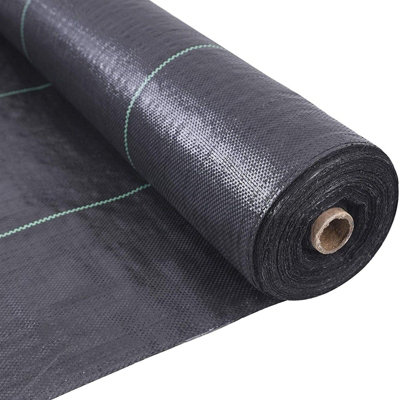 GEEZY Weed Control Membrane Fabric Black 1 x 10 m Woven Garden Cover ...