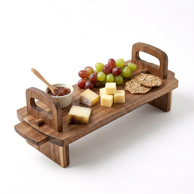 GEEZY Wooden Raised Serving Platter Board for Antipasti, Tapas, Entrees ...