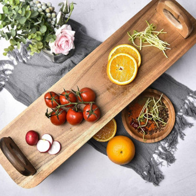 GEEZY Wooden Raised Serving Platter Board for Antipasti, Tapas, Entrees ...