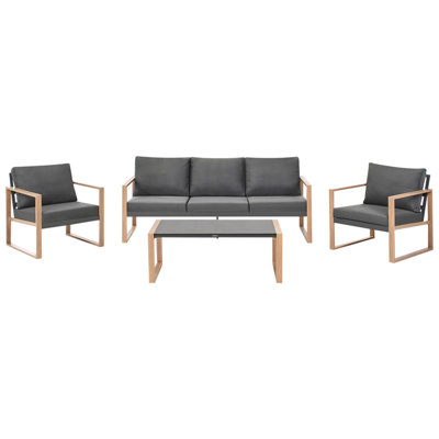 GELSO 5 Seater Garden Lounge Set with Table Dark Grey Metal