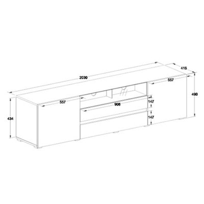 Buy Genie TV Stand With Storage for Living Room and Bedroom, 2030 Wide ...