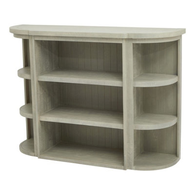 Genoa Grey Wash Pine Bookcase 3 Open Shelves Rounded Edges