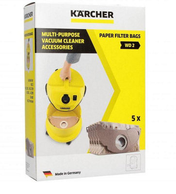 GENUINE Karcher WD2 MV2 Series Vacuum Cleaner Bags 6.904-322.0 Pack of 5