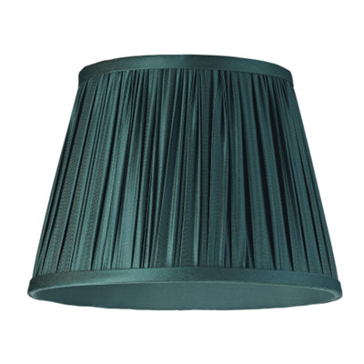 Genuine Silk Fabric Green Coolie Hand Pleated Lamp Shade with Tapered Edges