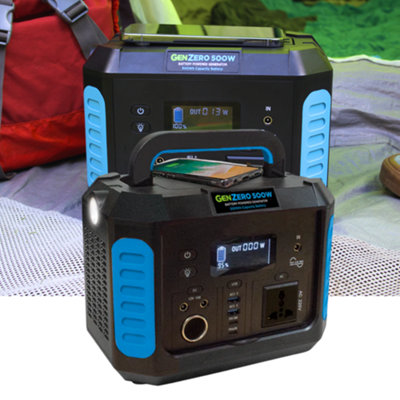 GenZero Portable Power Station, 500Wh Up to 800W AC/DC Output ...