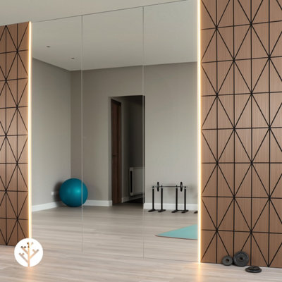 Geo-Lite Diamond Geometric Wood Veneer Wall Panels for Stylish Interiors