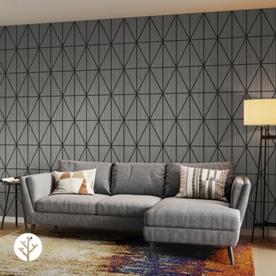 Geo-Lite Diamond Geometric Wood Veneer Wall Panels for Stylish Interiors