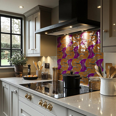 Geo Metalic Shapes Splash Back designer style