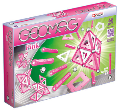 Geomag Kids Panel Pink Magnetic Shapes - 68 Pieces
