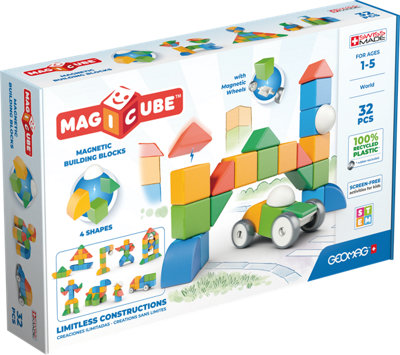 Geomag Magicube Recycled Plastic World Magnetic Shapes