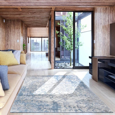 Geometric Floral Easy to clean Rug for Dining Room Bed Room and Living ...