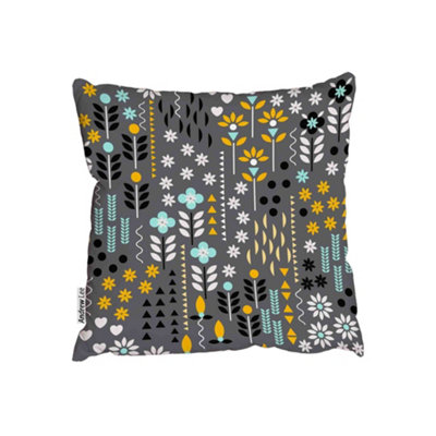 Geometric flower and Ornamental, traditional flowers (Outdoor Cushion ...