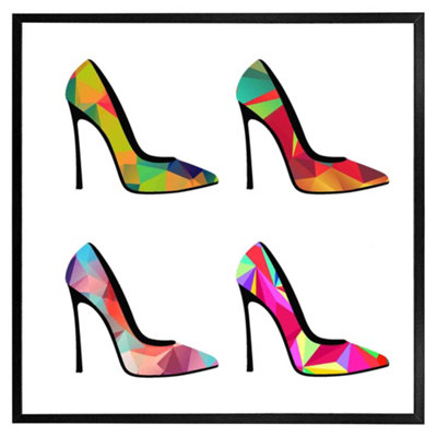 Geometric high heels (Picutre Frame) / 12x12" / Oak at B&Q