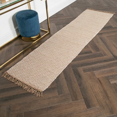 Geometric Jute & Cotton Runner Rug (60 x 230cm) | DIY at B&Q