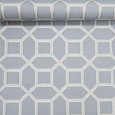 Geometric Light Blue Grey Glitter Textured Heavy Vinyl Premium ...