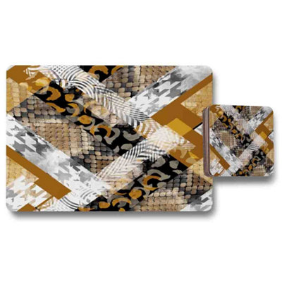 Geometric Snake Skin & Patterns (Placemat & Coaster Set) / Default ...