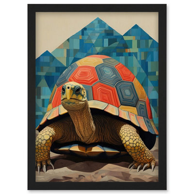 Geometric Turtle Colourful Hexagon Scutes Shell Pattern Tortoise ...