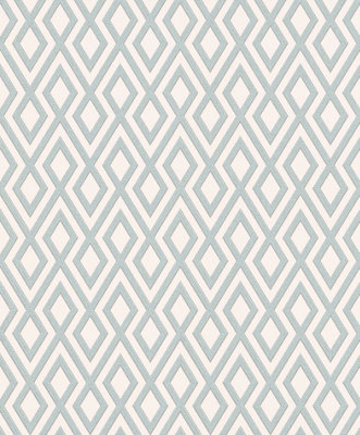 Geometric Wallpaper 462908 blue Blown vinyl / paper | DIY at B&Q