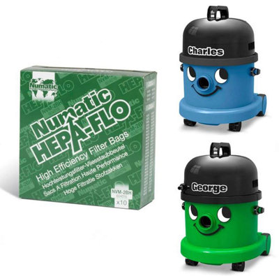 George & Charles Vacuum Bags NVM-2BH Hepaflo Dust Bags 10 Pack 604016 ...