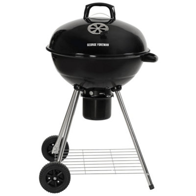 George Foreman Charcoal BBQ 22 Inch Black Kettle Barbecue GFKTBBQ