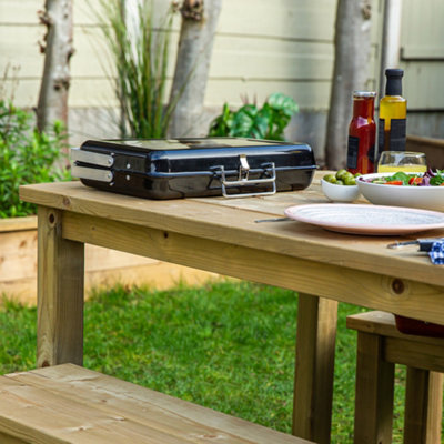 George Foreman Charcoal BBQ Portable Briefcase Barbecue Black GFPTBBQ1005B