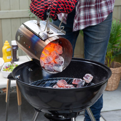 George Foreman Chimney BBQ Starter Quick-Fire Large Stainless Steel GFCMS19