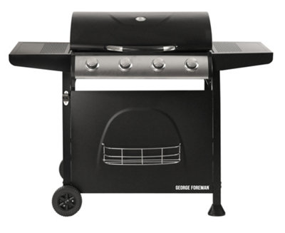 George Foreman Gas BBQ 4 Burner Black Barbecue GFGBBQ4B