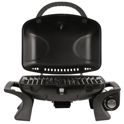 George Foreman Gas BBQ On-The-Go Portable, 1 Burner, Black Stainless Steel GFSBBQ1
